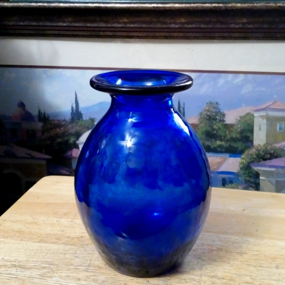 BLENKO | Accents | Vintage Blenko Cobalt Blue Glass Flower Vase Size ...